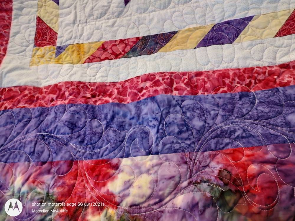 Radiant Star Full Twin Quilt Batik 78" Sq - Etsy