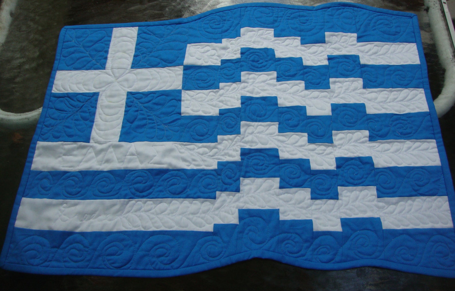 Greek Flag Quilted Wall Hanging ΕΛΛΑΣ - Etsy