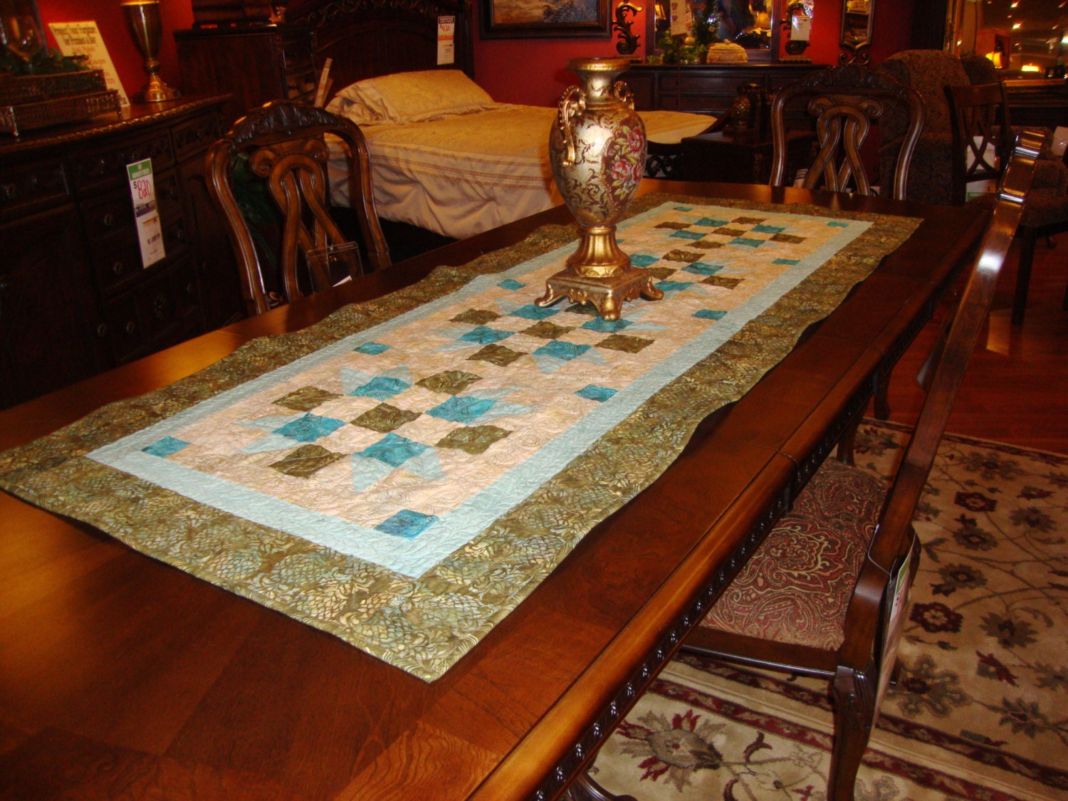 Batik Quilted Bed Runner Table Runner Pillow Cover SET of 2 - Etsy