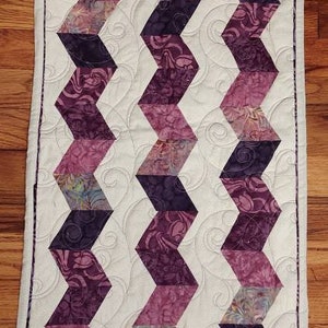 Purple Quilted Scrappy Seaside Zig Zag Table Runner Island Batik 15 X 41 In - Etsy