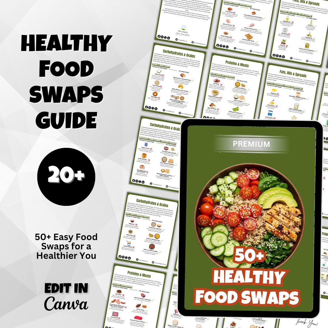 Healthy Food Swaps Guide 50+, Nutrition Guide, Healthy Eating Chart ...