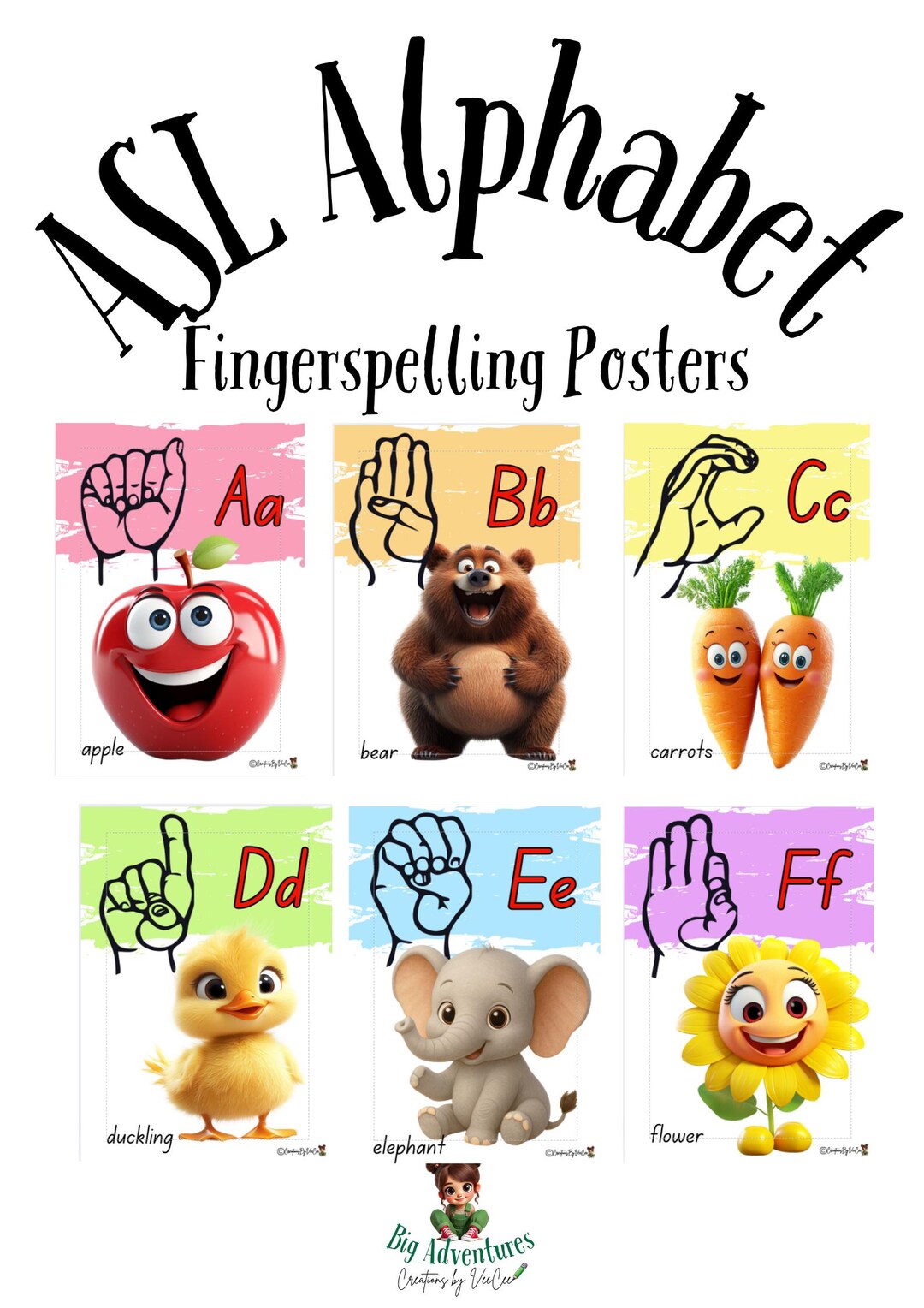 ASL Alphabet Poster | Fingerspelling | Inclusive Classroom Décor ...