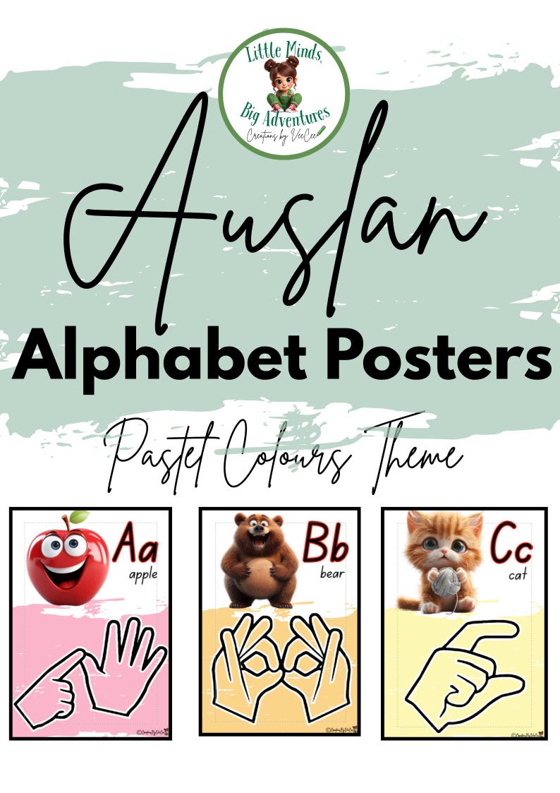 Auslan Alphabet Poster: Fingerspelling Classroom Decor - Etsy