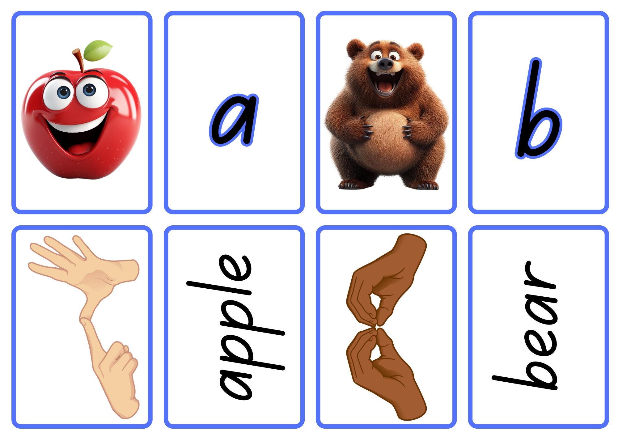 Auslan Alphabet Matching Cards: Lower Case Letters & Signs - Etsy