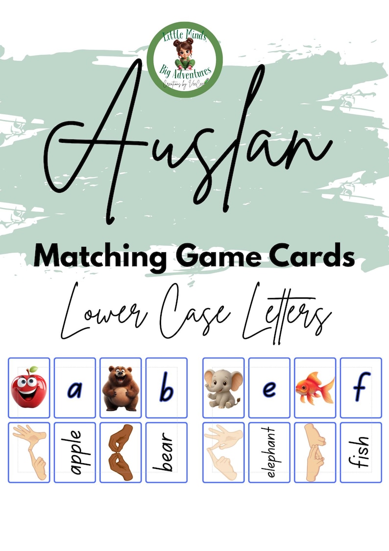 Auslan Alphabet Matching Cards: Lower Case Letters & Signs - Etsy