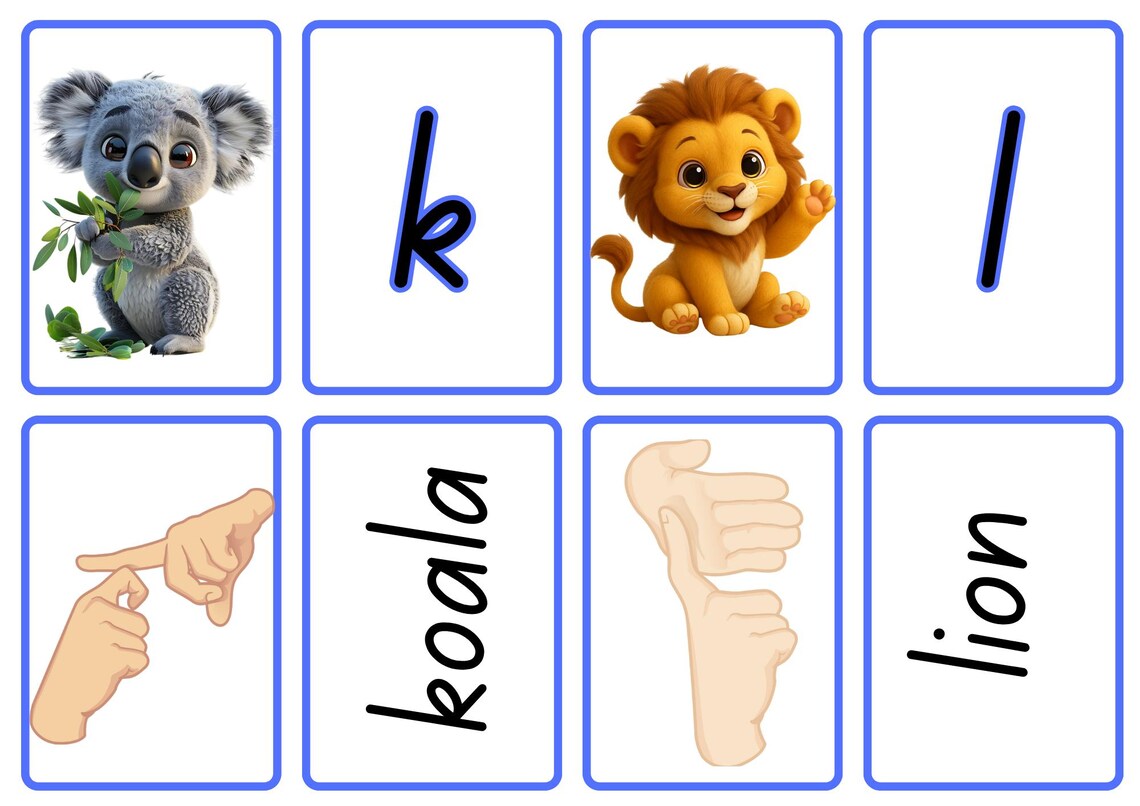 Auslan Alphabet Matching Cards: Lower Case Letters & Signs - Etsy