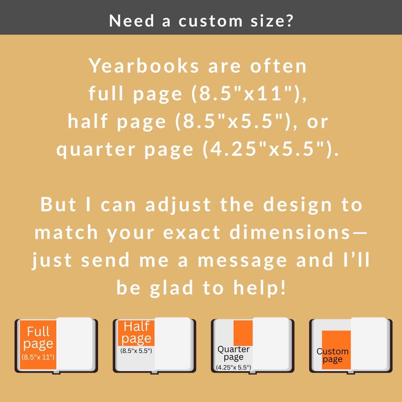 Senior Yearbook Ad Template, Half Page Yearbook for Girl, High School ...