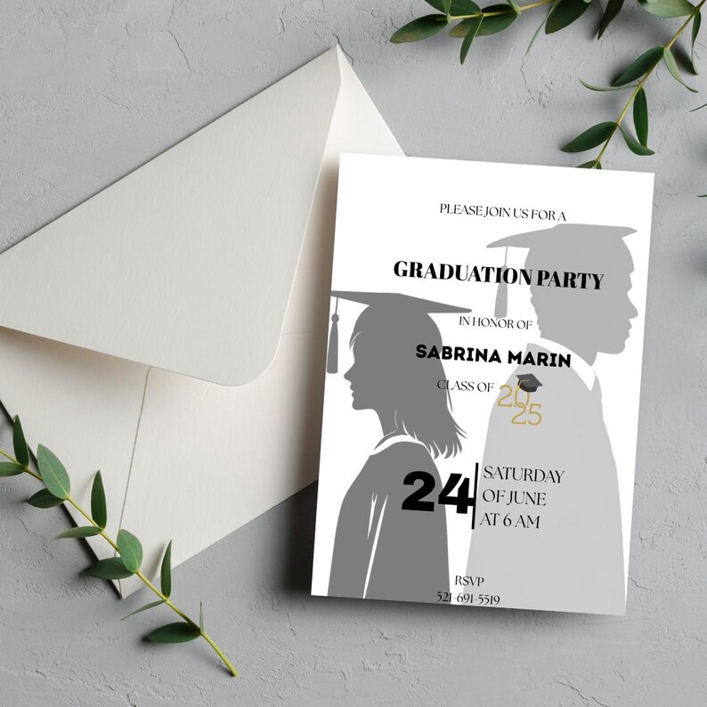 Editable Graduation Party Invitation | Class of 2025 Digital Download ...