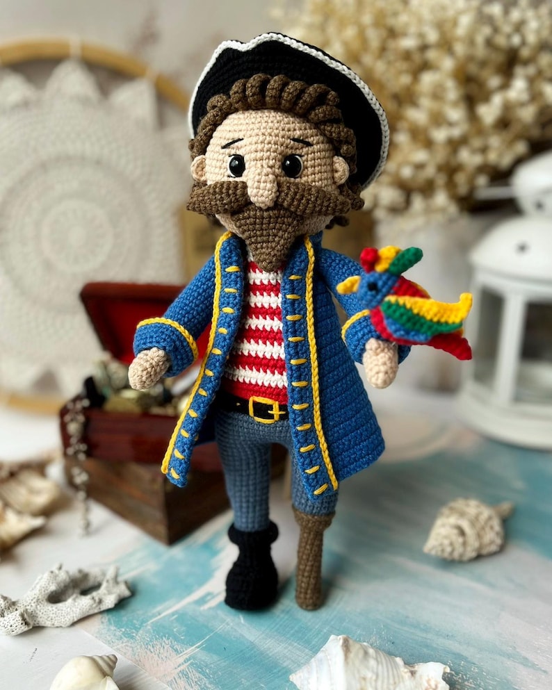 Crochet Pattern Pirate Amigurumi Pattern in English PDF Captain Long ...