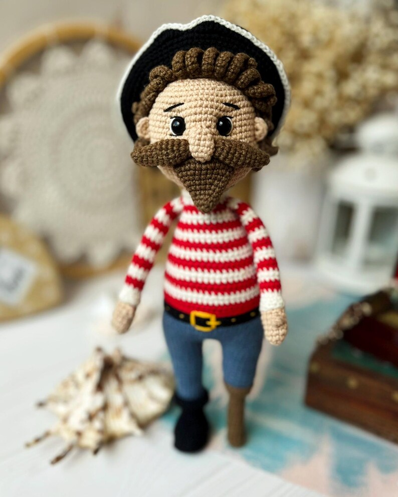 Crochet Pattern Pirate Amigurumi Pattern in English PDF Captain Long ...