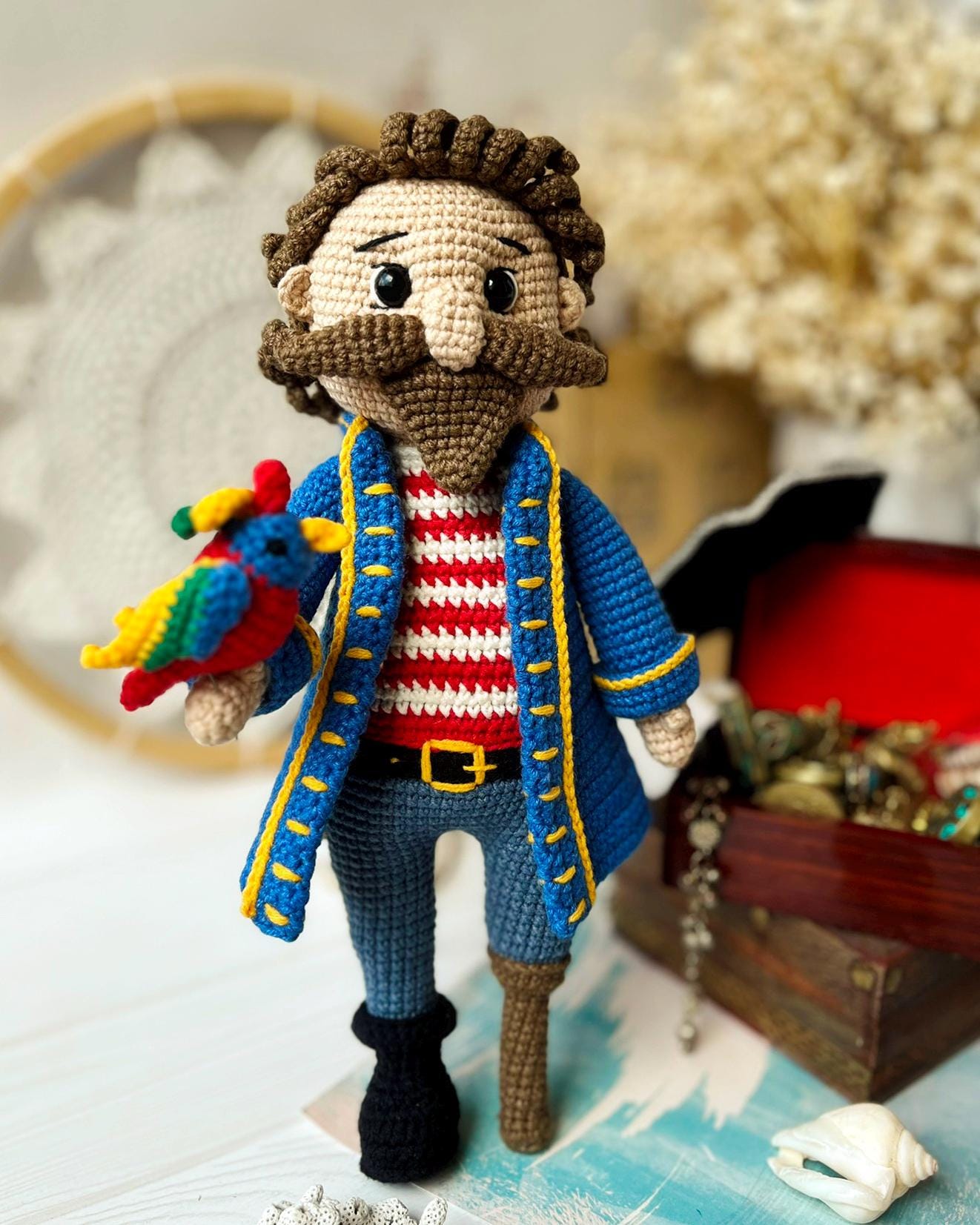 Crochet Pattern Pirate Amigurumi Pattern in English PDF Captain Long ...