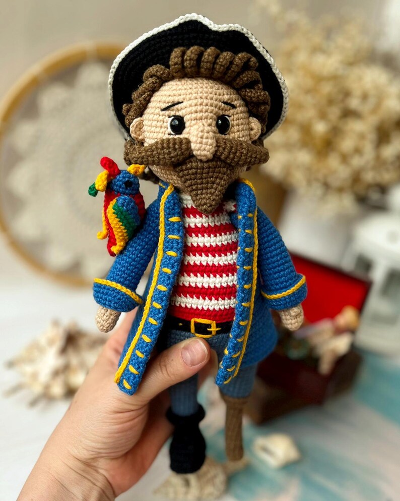 Crochet Pattern Pirate Amigurumi Pattern in English PDF Captain Long ...