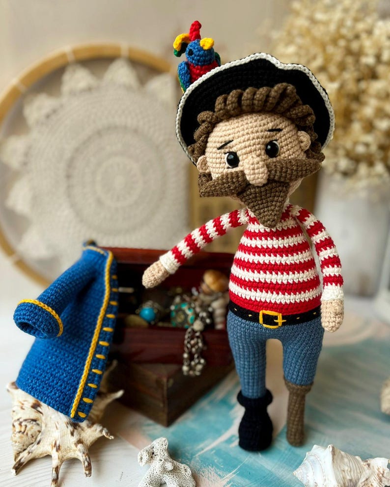 Crochet Pattern Pirate Amigurumi Pattern in English PDF Captain Long ...