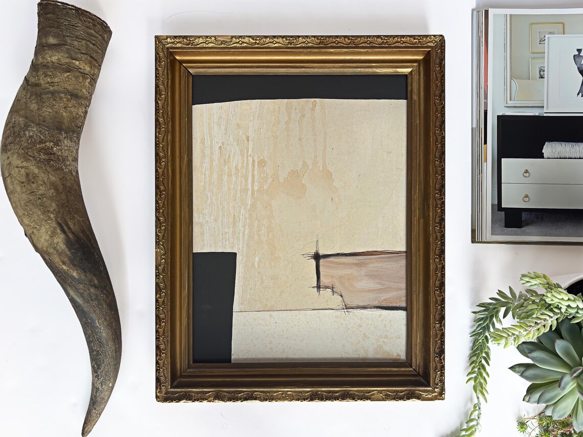 Transitional Art Vintage Abstract Painting Original Abstract Wall Art ...