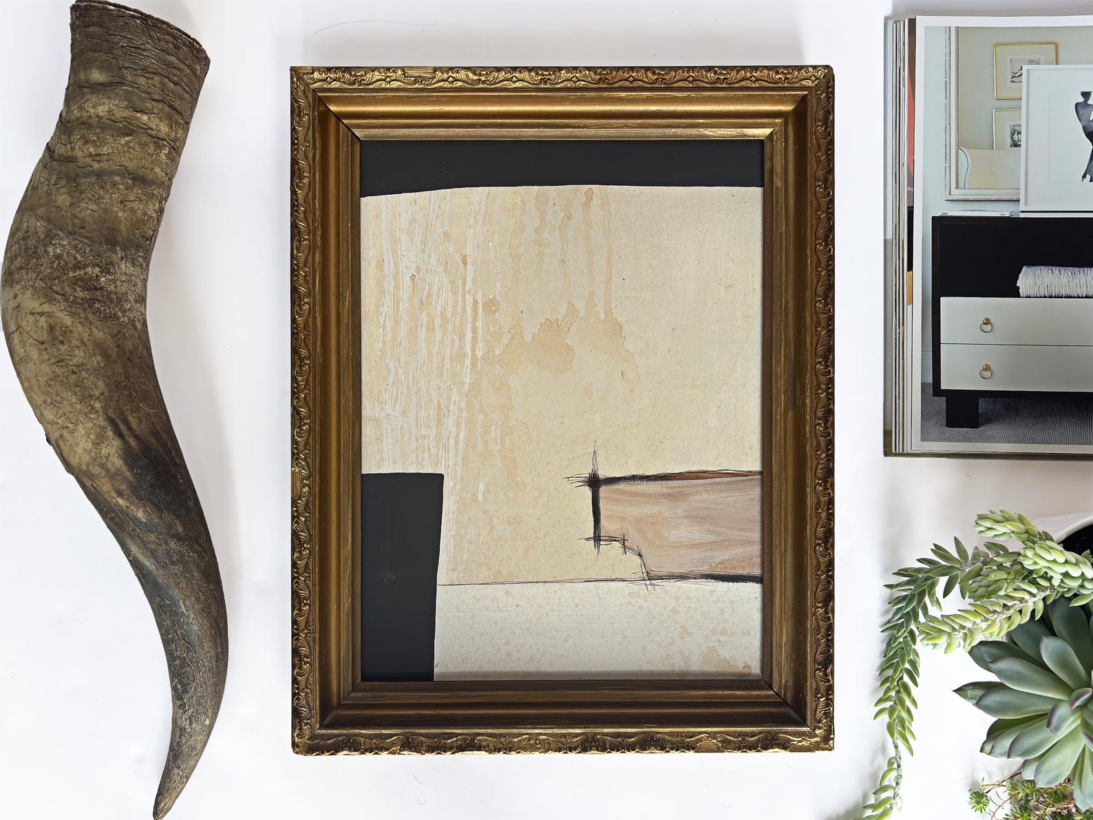 Transitional Art Vintage Abstract Painting Original Abstract Wall Art ...