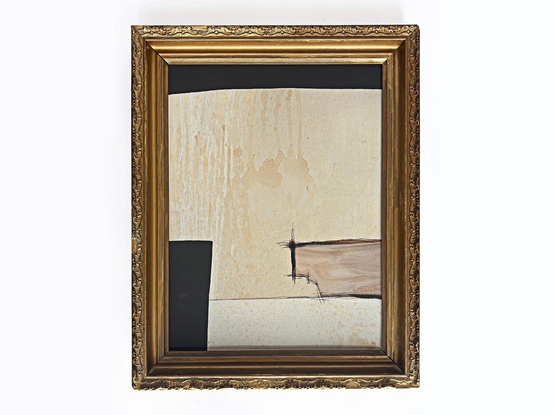 Transitional Art Vintage Abstract Painting Original Abstract Wall Art ...