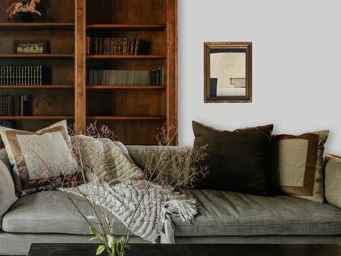 Transitional Art Vintage Abstract Painting Original Abstract Wall Art ...