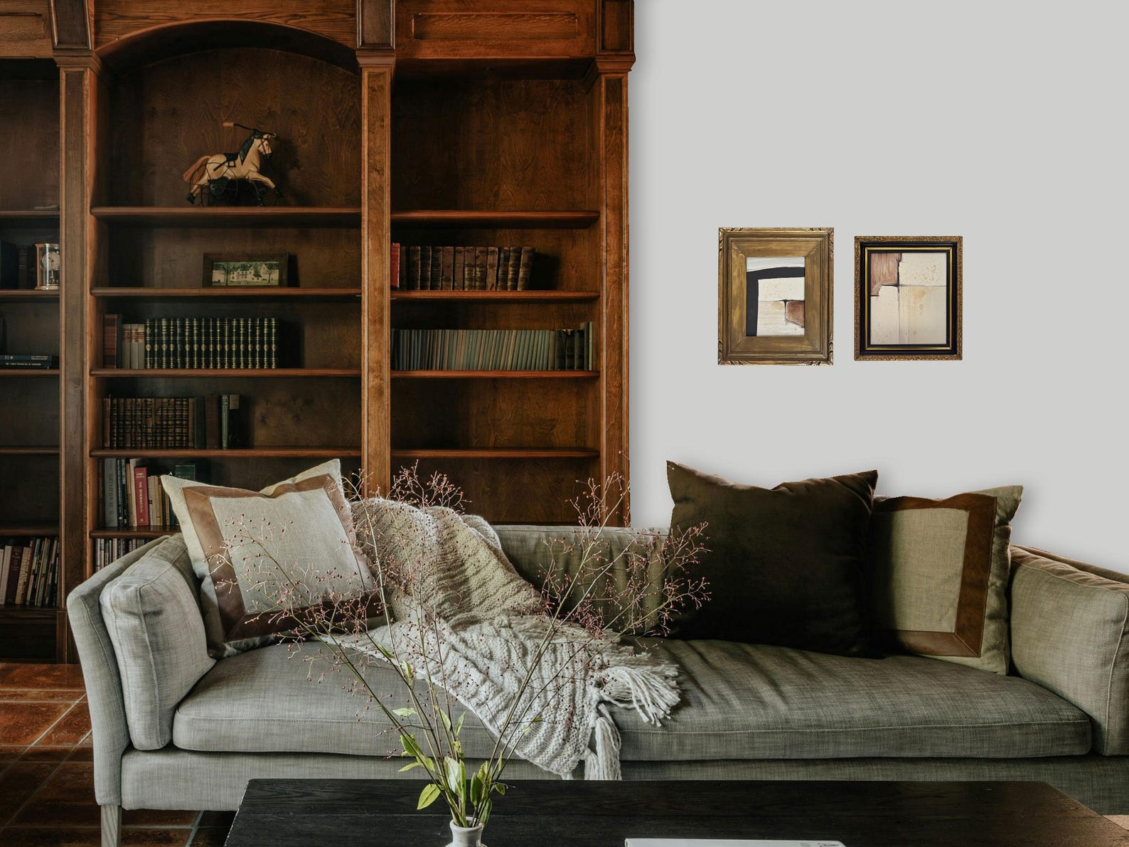 Original Transitional Art in Gold Antique Frame Vintage Abstract Art ...