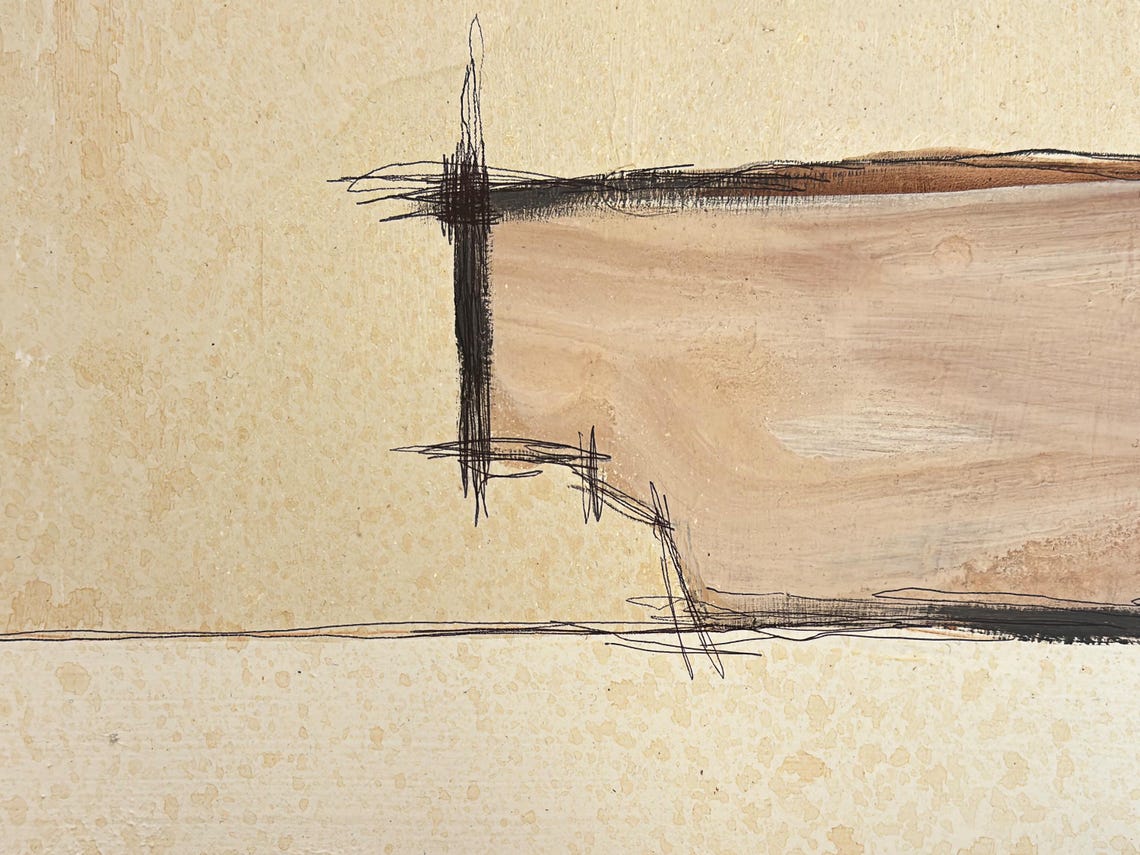 Transitional Art Vintage Abstract Painting Original Abstract Wall Art ...