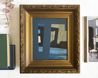 Original Transitional Art in Gold Antique Frame Vintage Abstract Art ...
