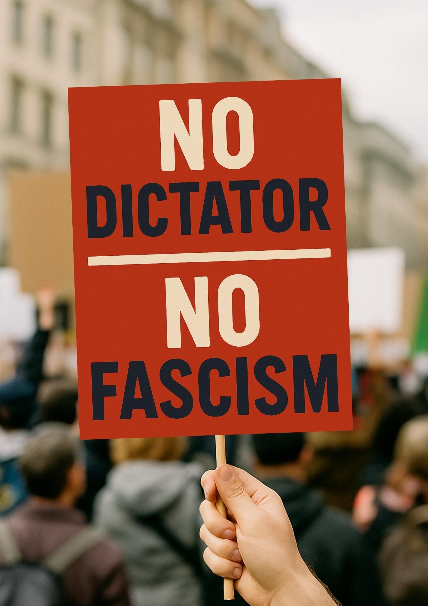 No Dictator, No Fascism Printable Poster – Bold Anti-authoritarian Wall ...