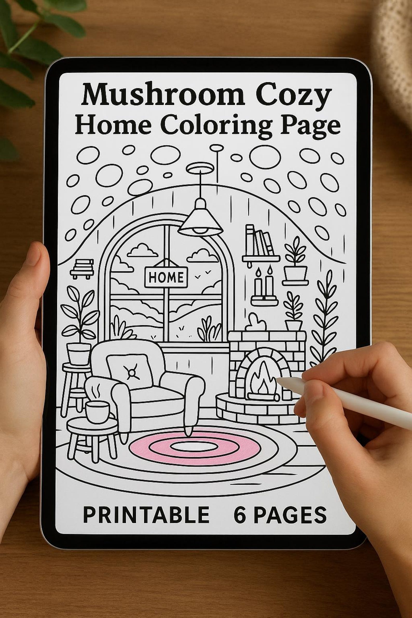 6 Cozy Mushroom House Coloring Pages for Adults & Kids | Printable ...