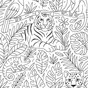 Jungle Coloring Pages for Kids – 5 Fun A4 Activity Printable Sheets ...