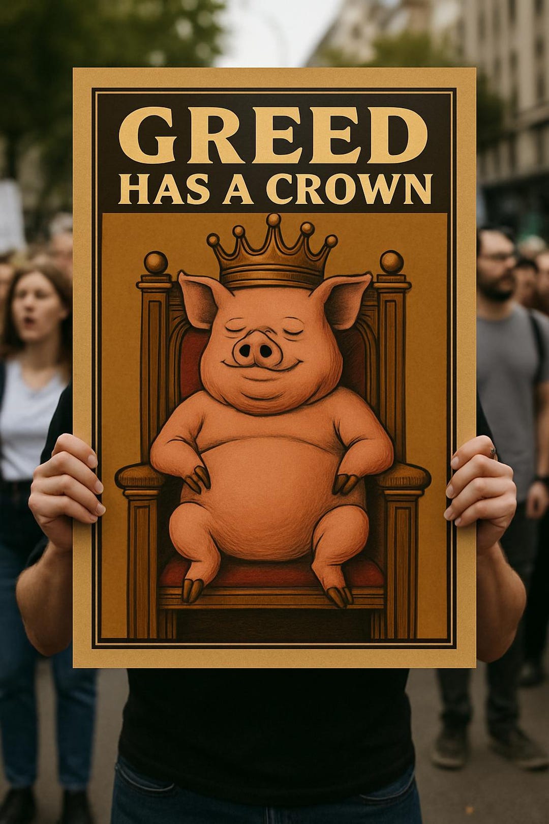 Greed Has a Crown Poster – Anti-dictator Political Wallart, Printable ...