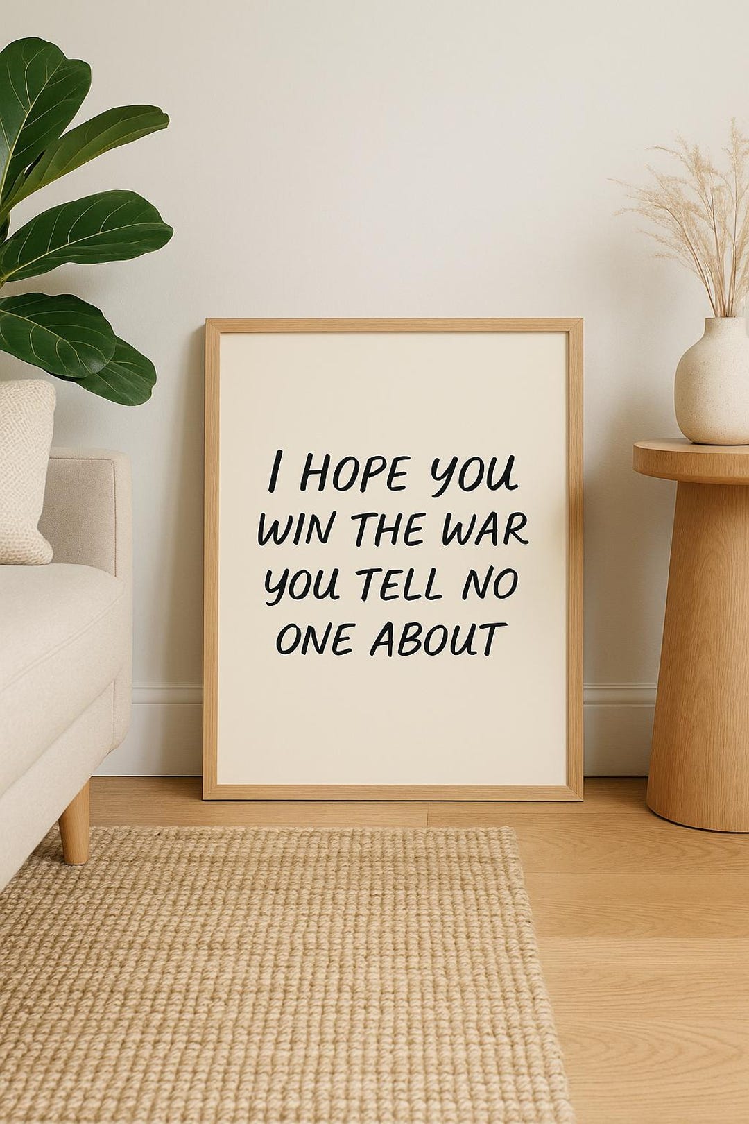 Minimalist Decor Mental Health Quote Wall Art – “I Hope You Win the War ...