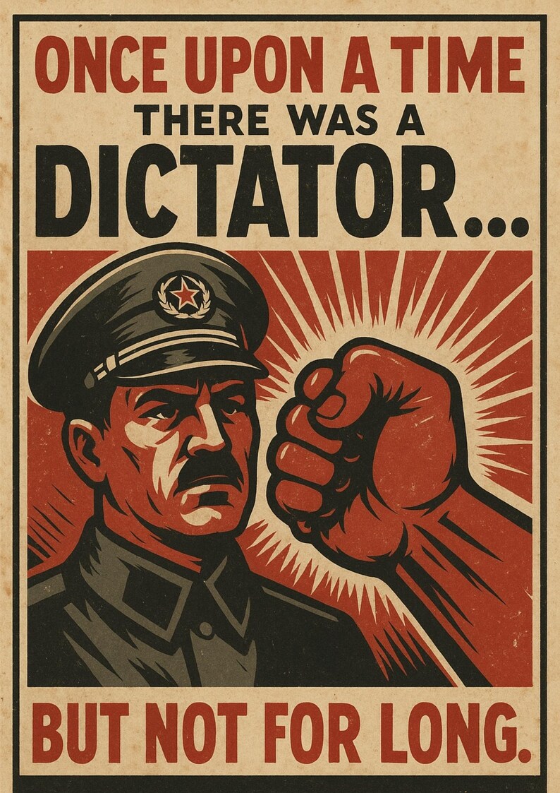 Anti-dictator Vintage Poster Printable – Political Gift Card, Wall Art ...