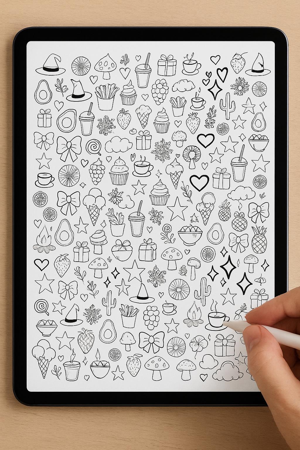 Cute Kawaii Doodle Coloring Page – Fun Printable Art for Relaxation ...