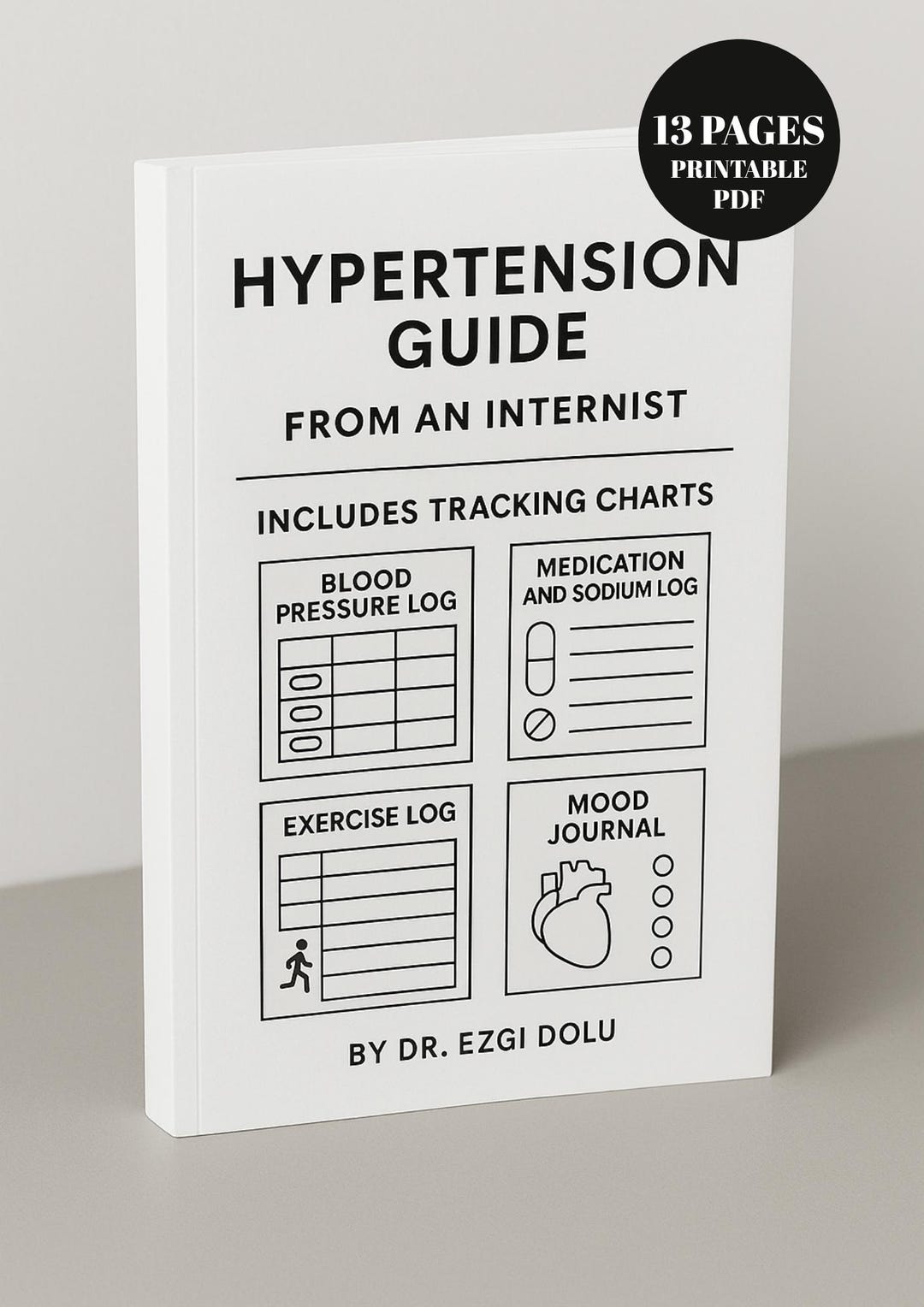 Hypertension Guide Printable PDF, Blood Pressure Log, Medication and ...