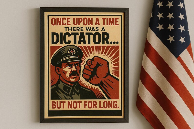Anti-dictator Vintage Poster Printable – Political Gift Card, Wall Art ...