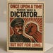 Anti-dictator Vintage Poster Printable – Political Gift Card, Wall Art ...
