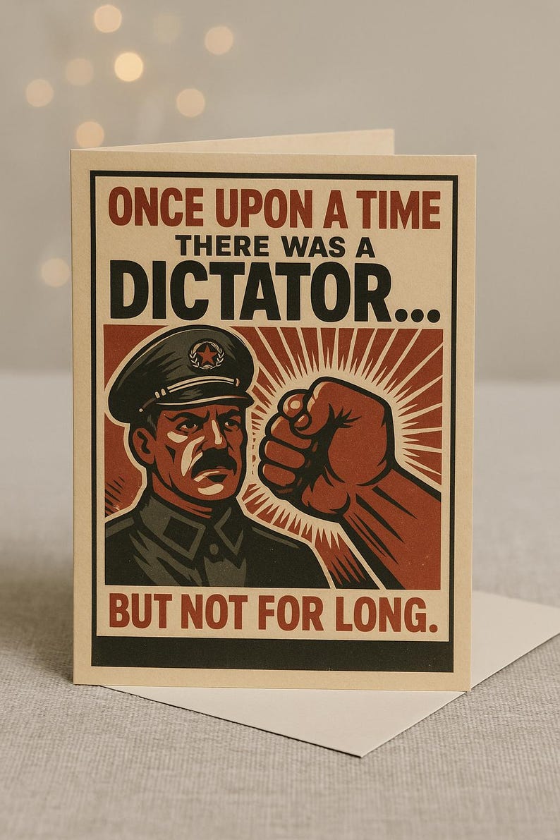 Anti-dictator Vintage Poster Printable – Political Gift Card, Wall Art ...