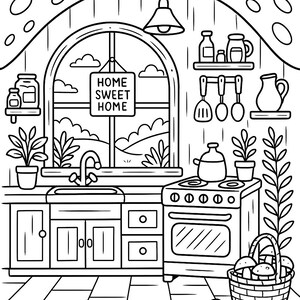 6 Cozy Mushroom House Coloring Pages for Adults & Kids | Printable ...