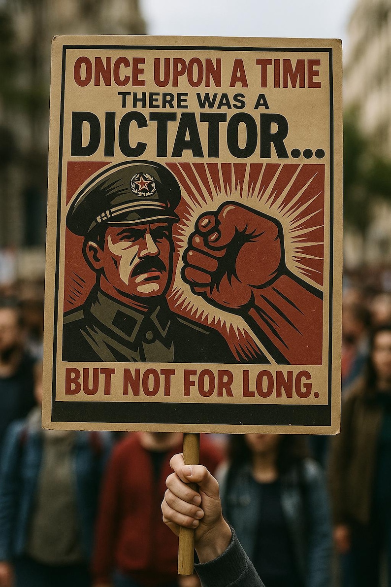 Anti-dictator Vintage Poster Printable – Political Gift Card, Wall Art ...