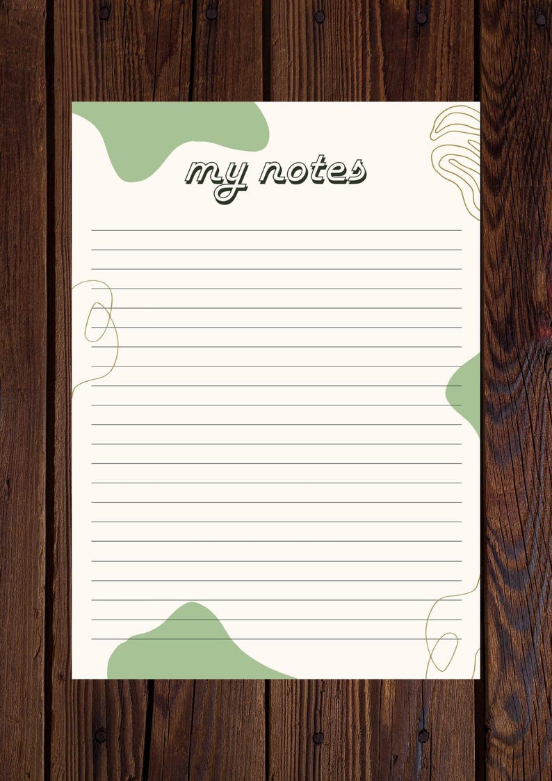 Letter With Notes, Template of Notes in a Ruler, Notes for Writing ...