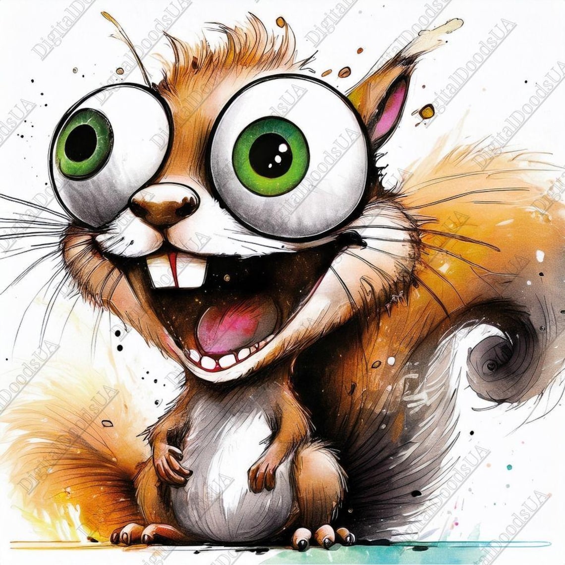 10 Crazy Squirrel – Funny Cartoon Clipart for Kids, JPG Illustrations ...