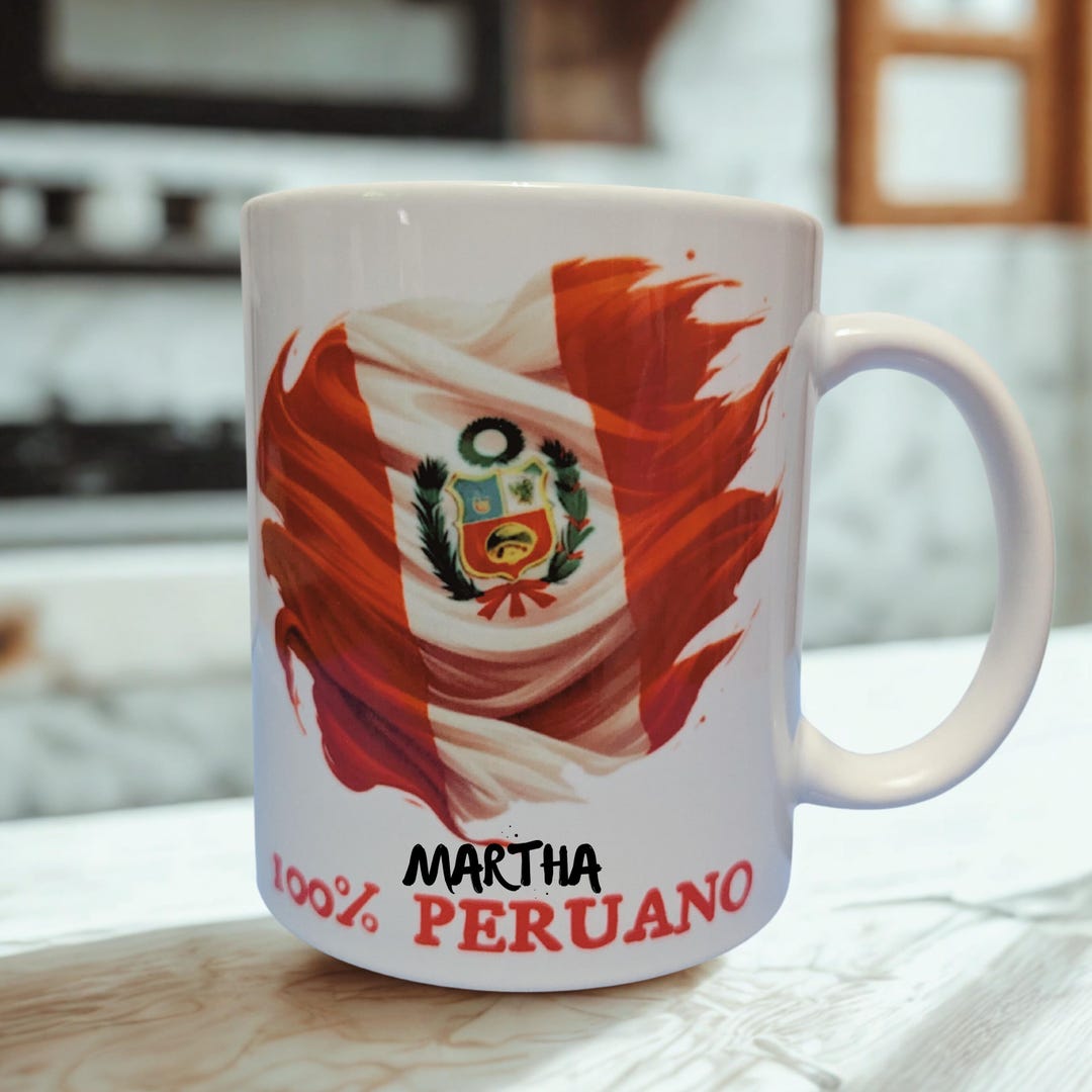 Personalized Peruvian Flag Coffee Mug: Custom Name Gift - Etsy