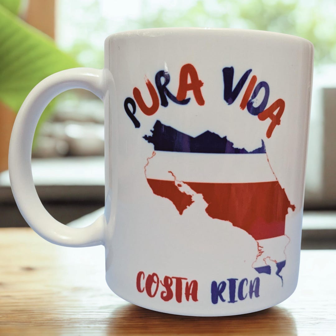 Costa Rica Pura Vida Coffee Mug - Personalized Name Mug - Etsy