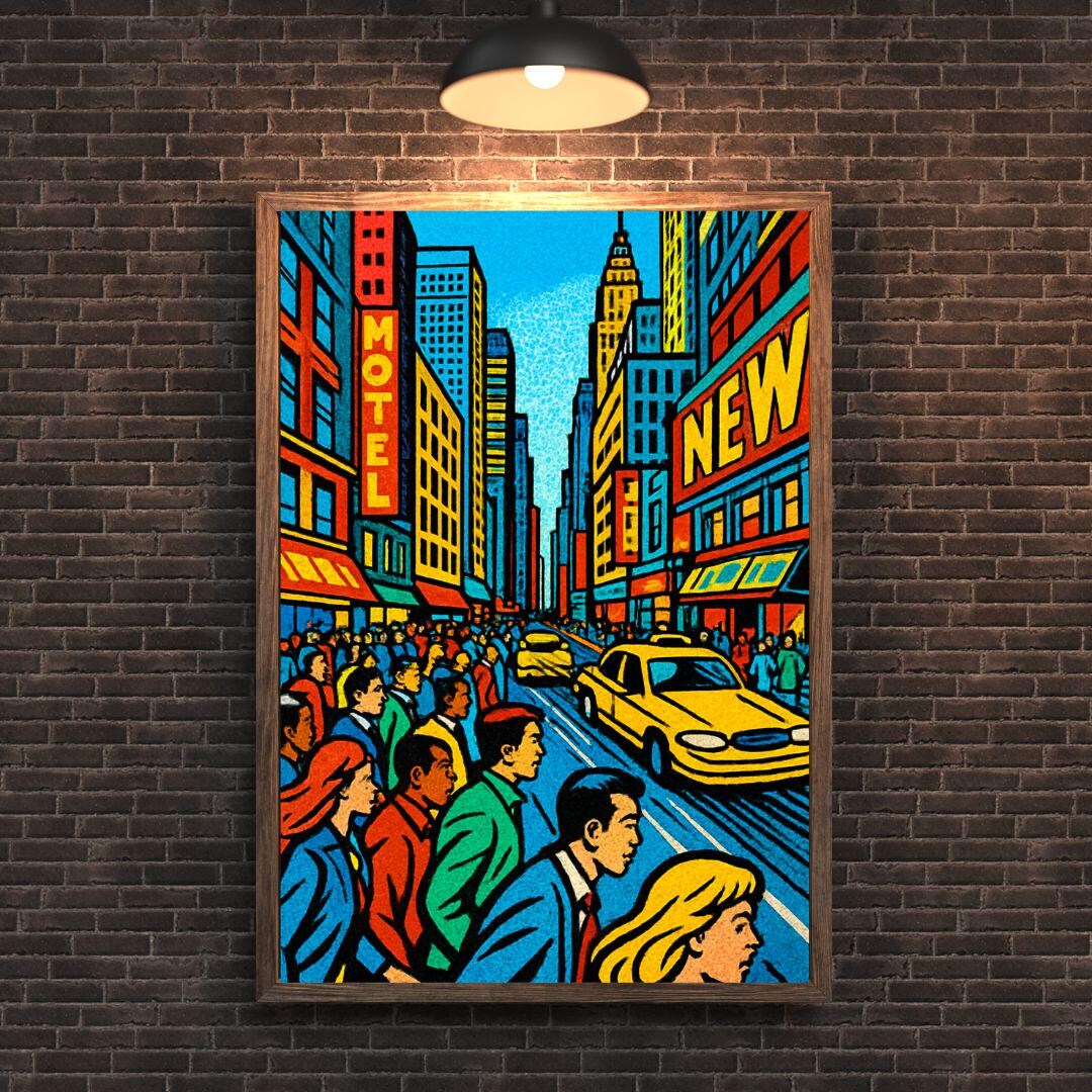 Pop Art New York City Street Wall Art, Vibrant NYC Wall Art, NYC ...
