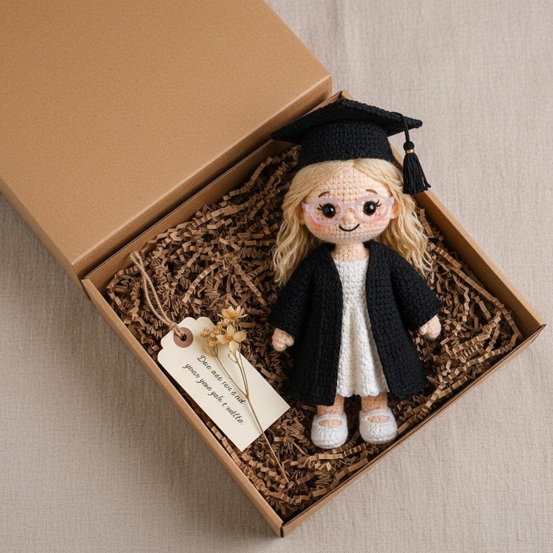 Custom Kindergarten Graduation Crochet Doll From Photo, Personalized ...