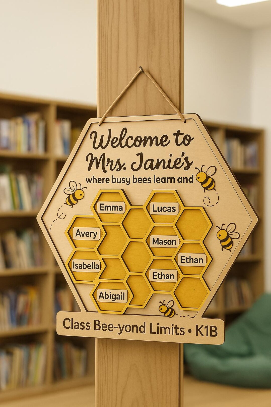 Personalized Bee Classroom Sign – Honeycomb Student Names, Teacher Gift ...