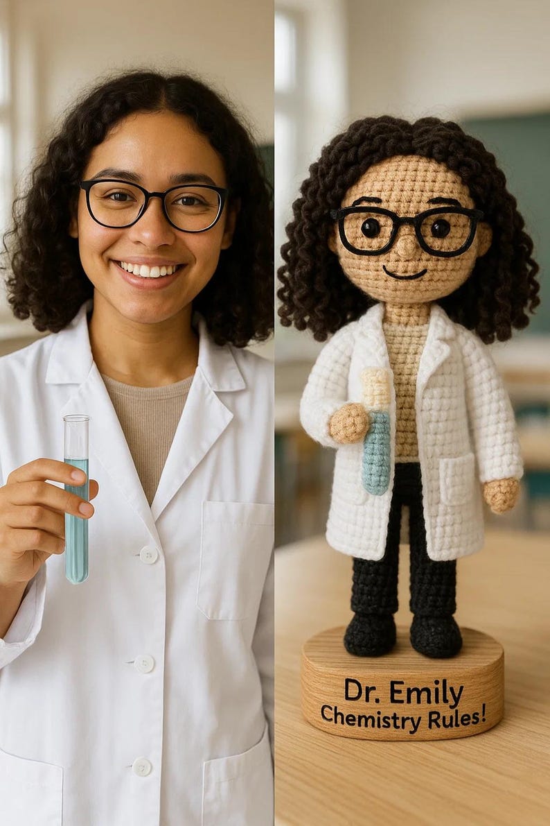 Crochet Scientist Doll: Handmade Steminist Gift With Lab Coat - Etsy
