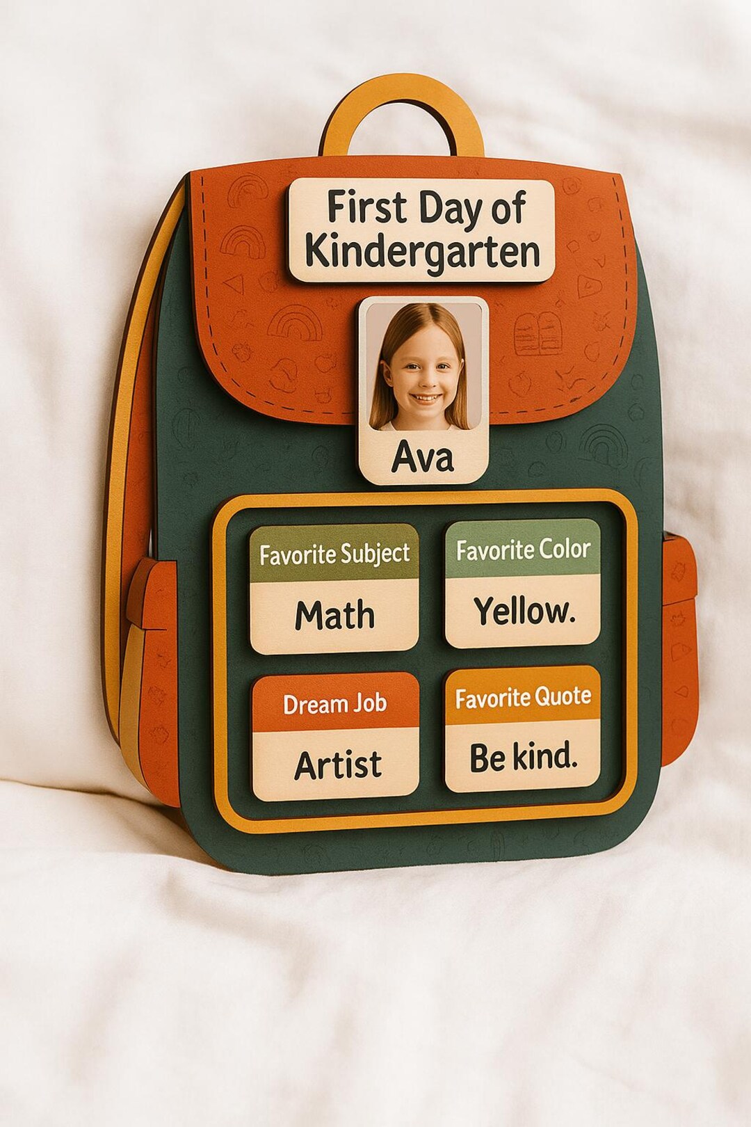 First Day of School Backpack Sign – Personalized Wooden Photo Board ...