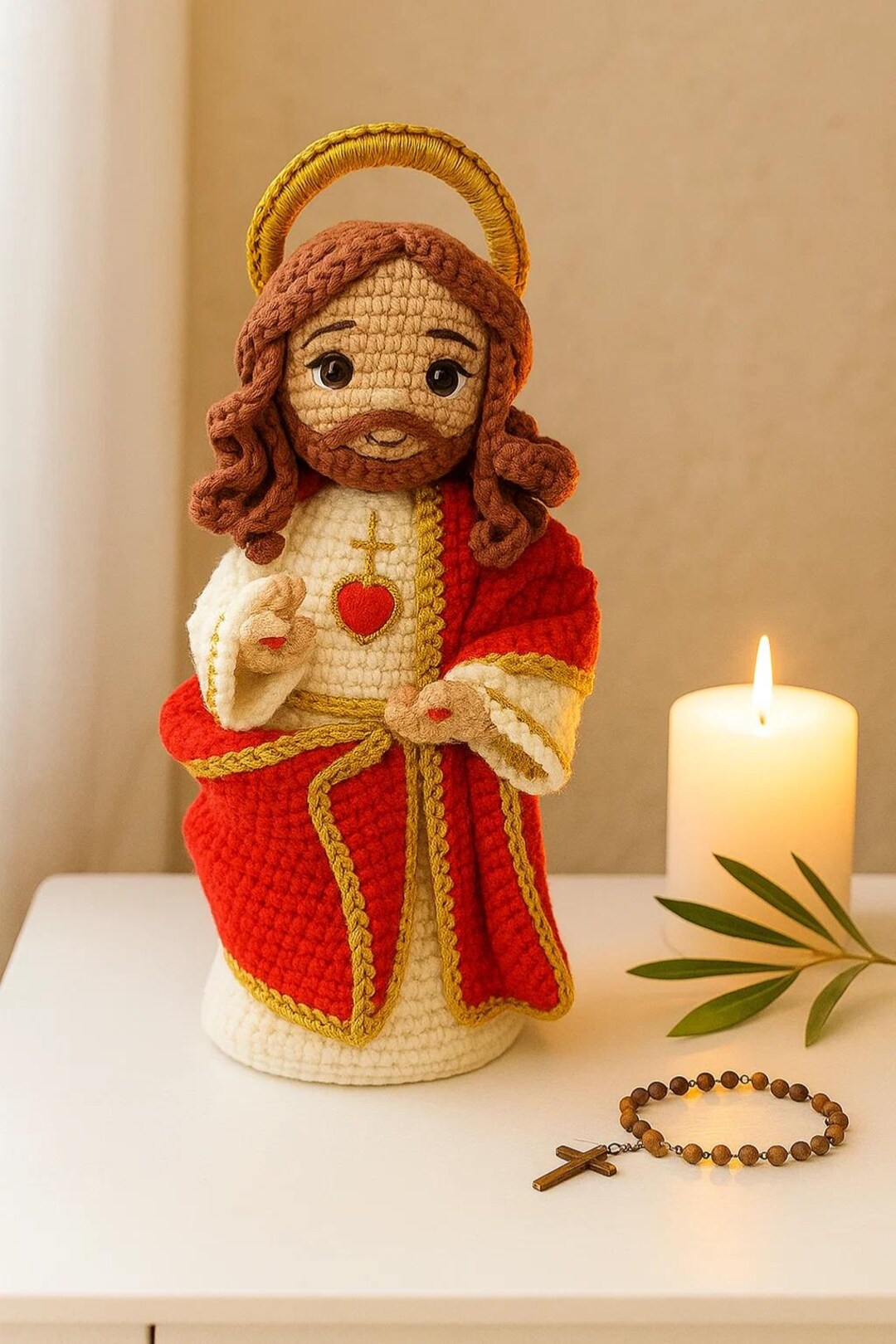 Sacred Heart of Jesus Crochet Doll: Catholic Home Altar Decor - Etsy