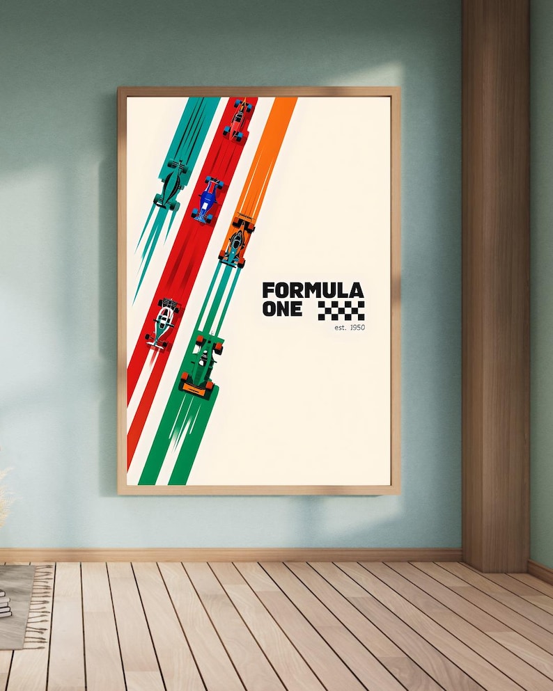 Formula One Racing Poster Red Bull Theme 4 Versions Minimalist F1 Art ...