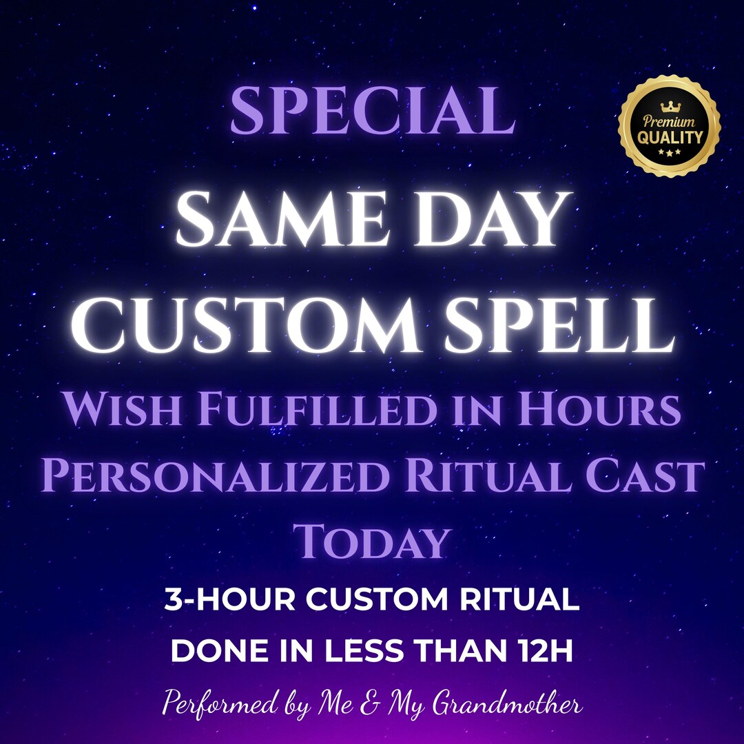 Same Day Custom Spell, Personalized Magic Cast Today for Any Wish or ...