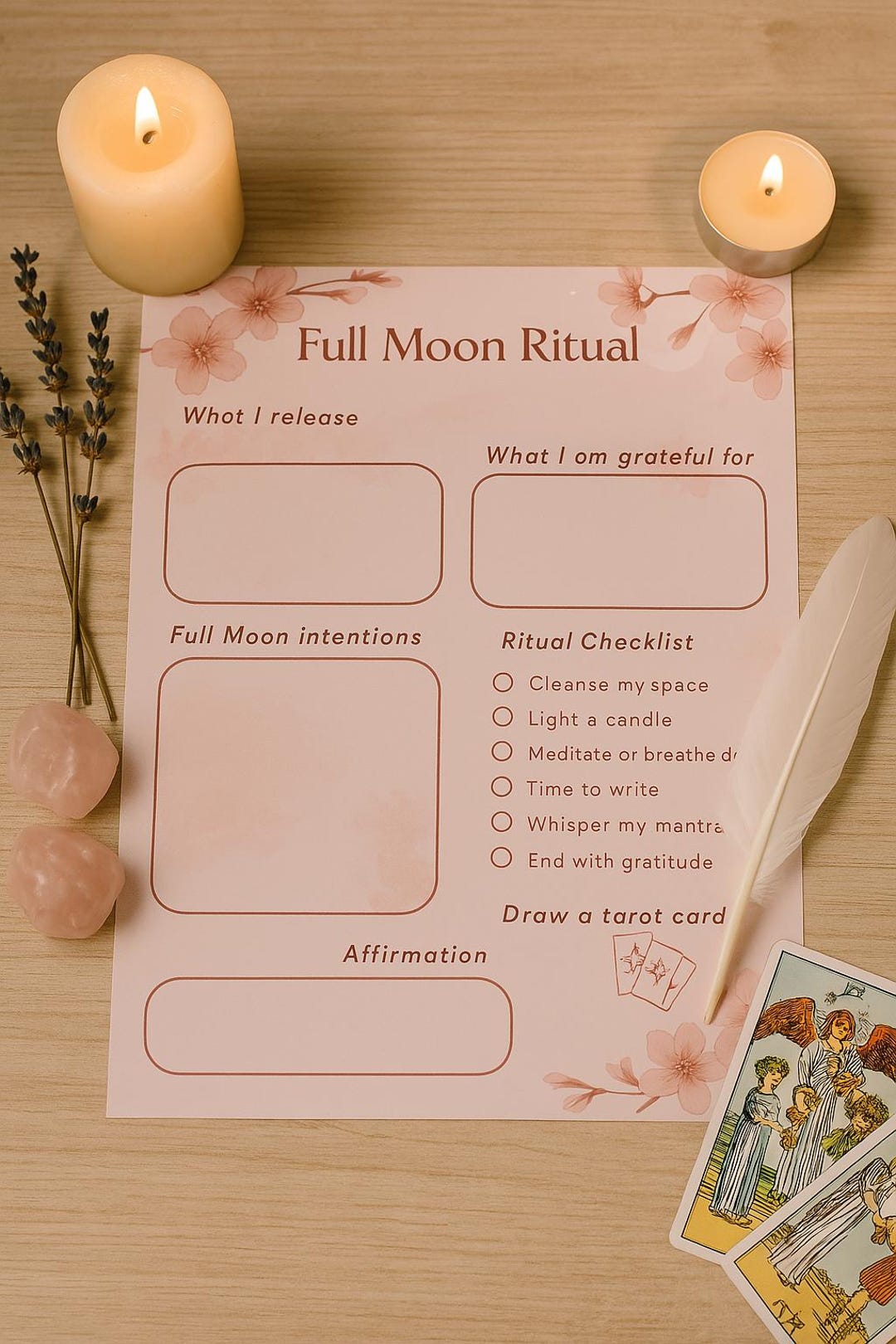 Full Moon Ritual Worksheet | Printable Moon Journal | Spiritual Self ...